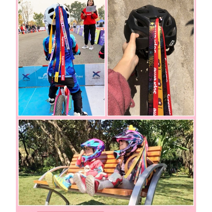 Helmet Ribbon Kids Balance Bike Personality Roller Skating Decoration ...