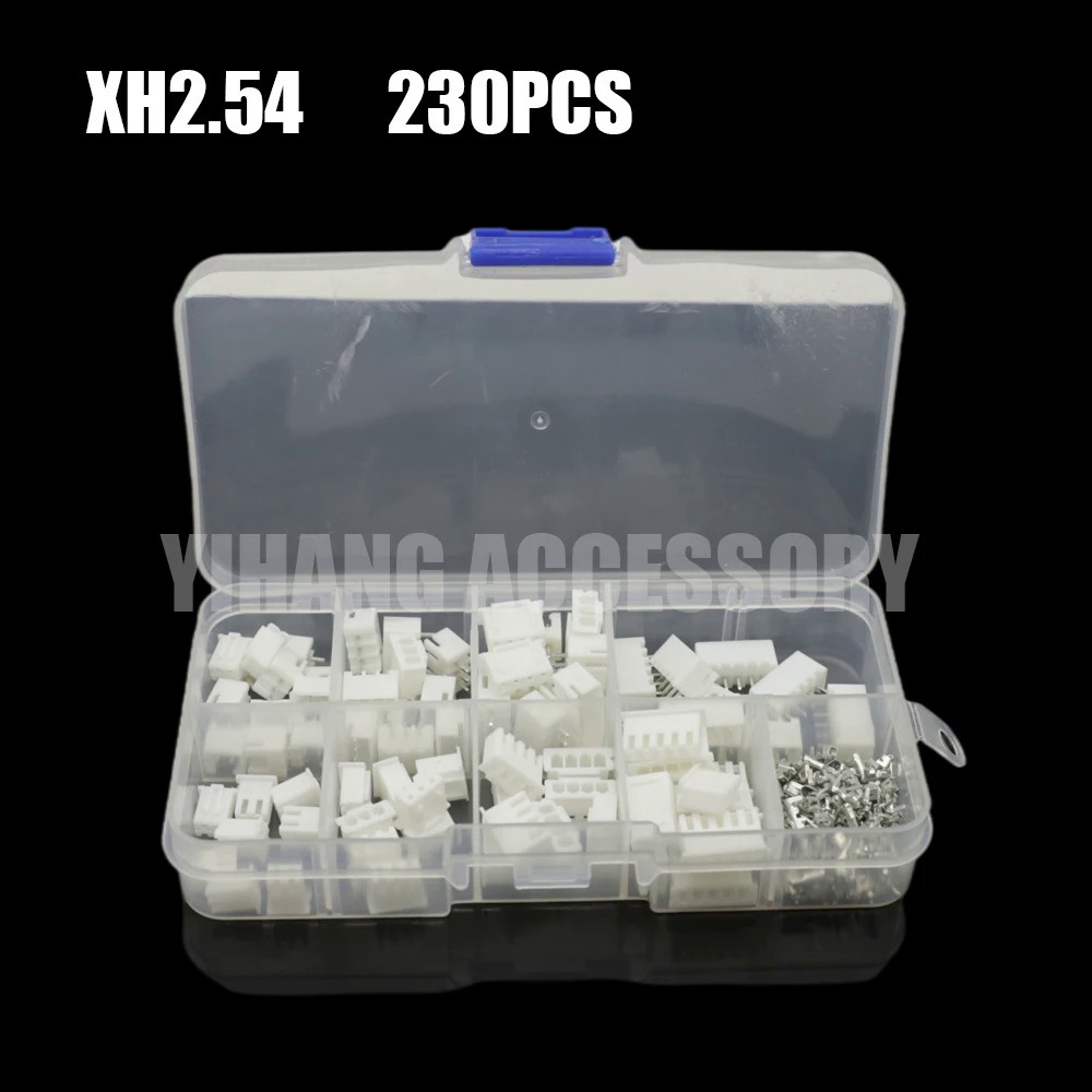 230 PCs/box XH 2.54 2p 3p 4p 5pin with 2,54mm pitch, Terminal Kit/housing/Pin Header JST ...