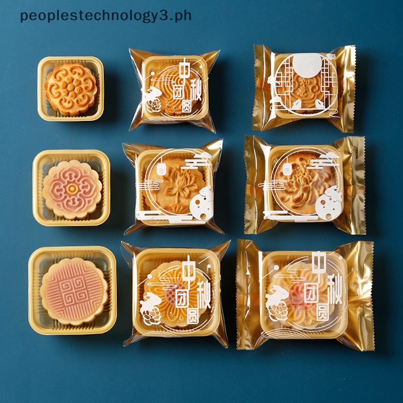 （party） 100pcs Square Moon Cake Trays Mooncake Packaging Bag With Cover ...