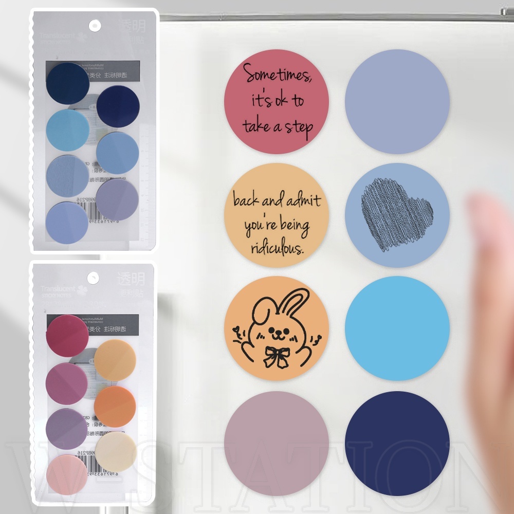 1 Set Macaroon Round Emphasis Mark Index Notes / Portable Repeatedly ...