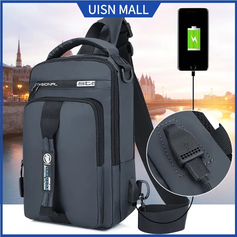 UISN #6510 Fashion Waterproof Crossbody Bags Mens Backpack Handbag ...