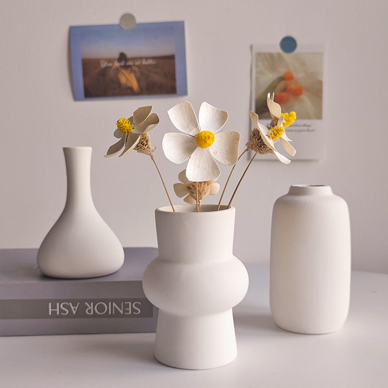 Nordic Ceramic Vase Ins Simple Design Vase Multifunctional Bouquets ...