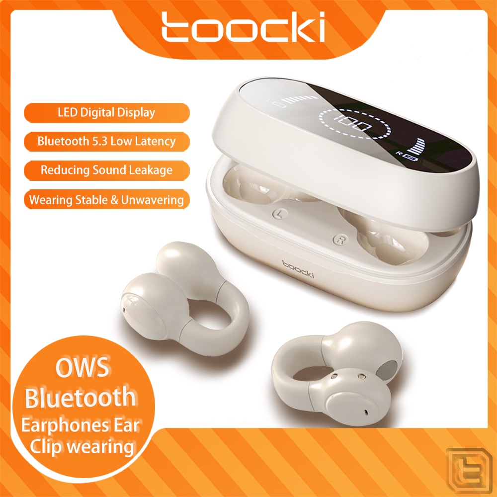 Toocki OWS Bluetooth Wireless Earphones Ear Clip Wearing Bluetooth 5.3 HiFi Stereo Sound ...