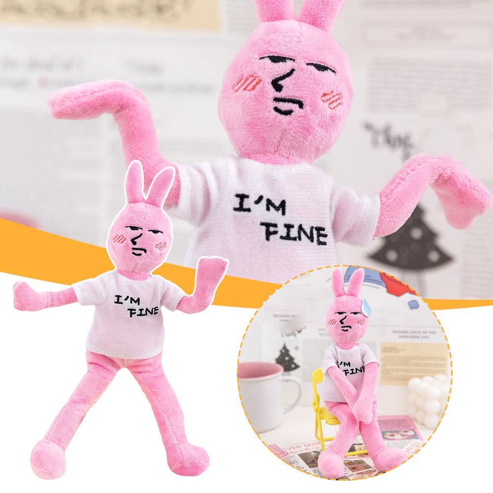 My Friend Rabbit Plush Toy Pink Bunny Movable Pink Toy Limbs Soft ...