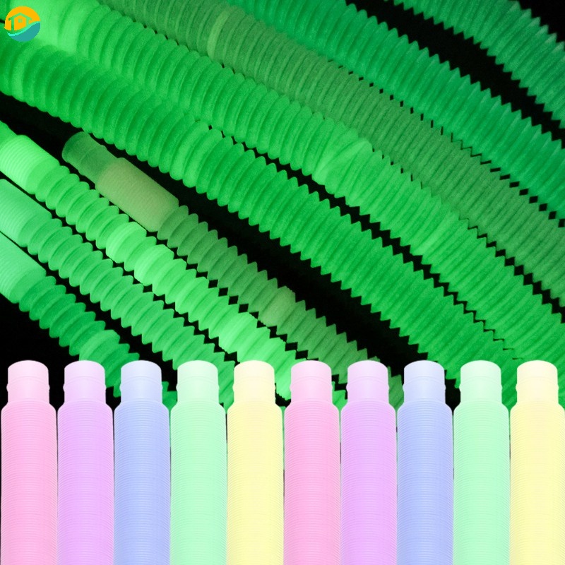Creative Unique Luminous Telescopic Pop Tube Toy Colorful Stress Relief ...
