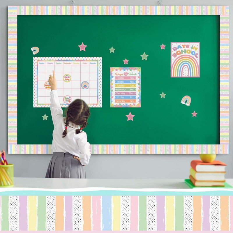 18m/roll Classroom Blackboard Border Decor Bulletin Board Billboard ...