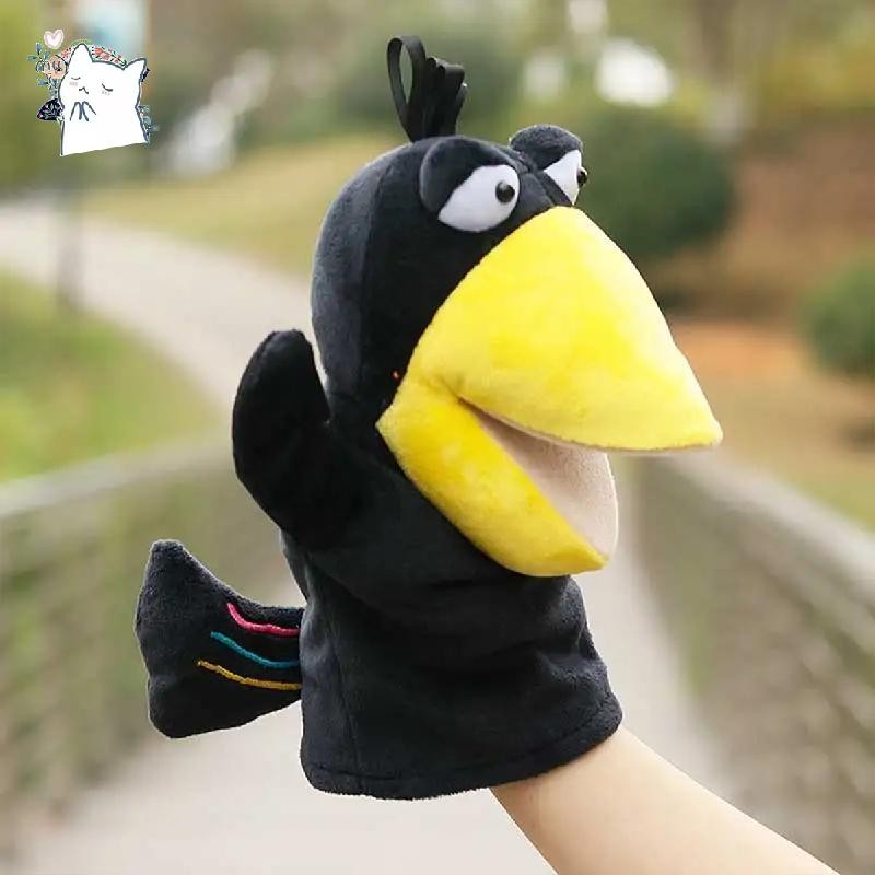 Hand Puppet Crow Sock Puppet Interactive Plush Animal Hand Puppet, Crow ...