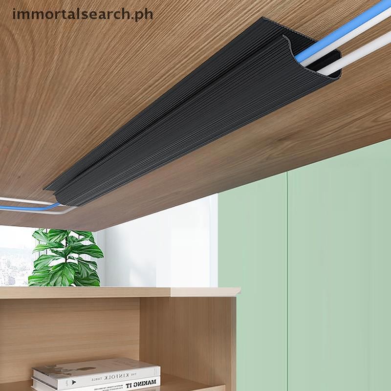 imm White Cable Protecter Under Desk Tv Background Channel Desk Cable ...