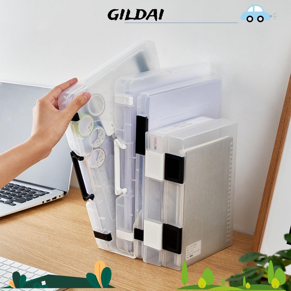 GILDAI A4 File Box, Plastic Transparent A4 File Storage Box, Dustproof ...