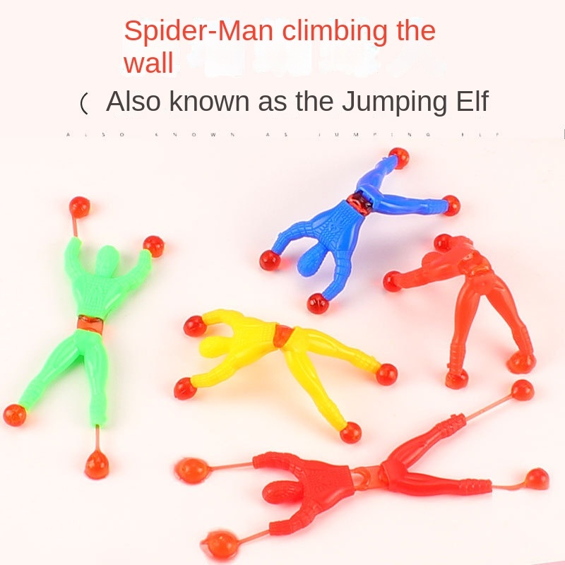 4 Colors Climbing Spiderman Flexible Climb Sticky Men | Wall Toy Kids ...