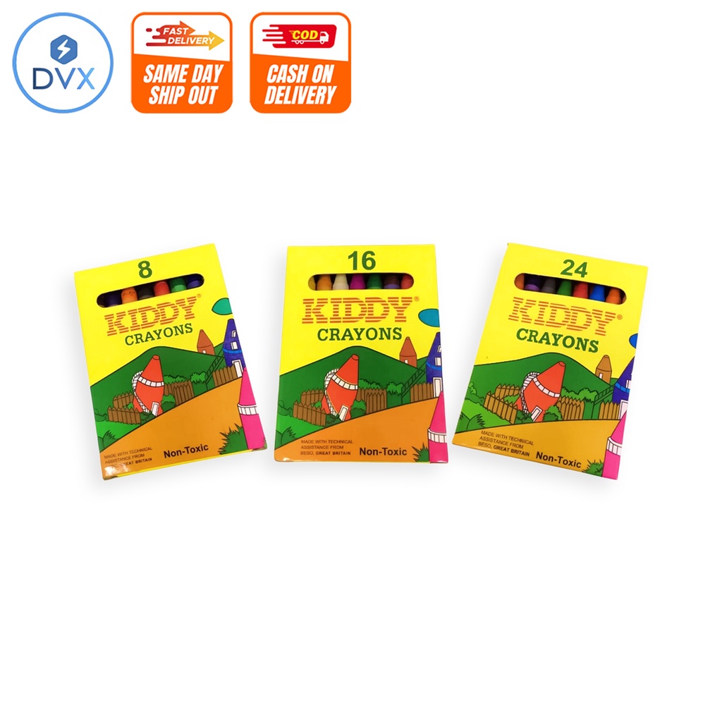 COD DVX Kiddy Crayons 8, 16 and 24color Non Toxic Crayons Arts and ...
