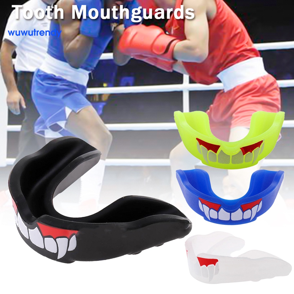 WUS-Fangs Pattern Mouth Guard Gum Shield Muay Thai Boxing Football ...