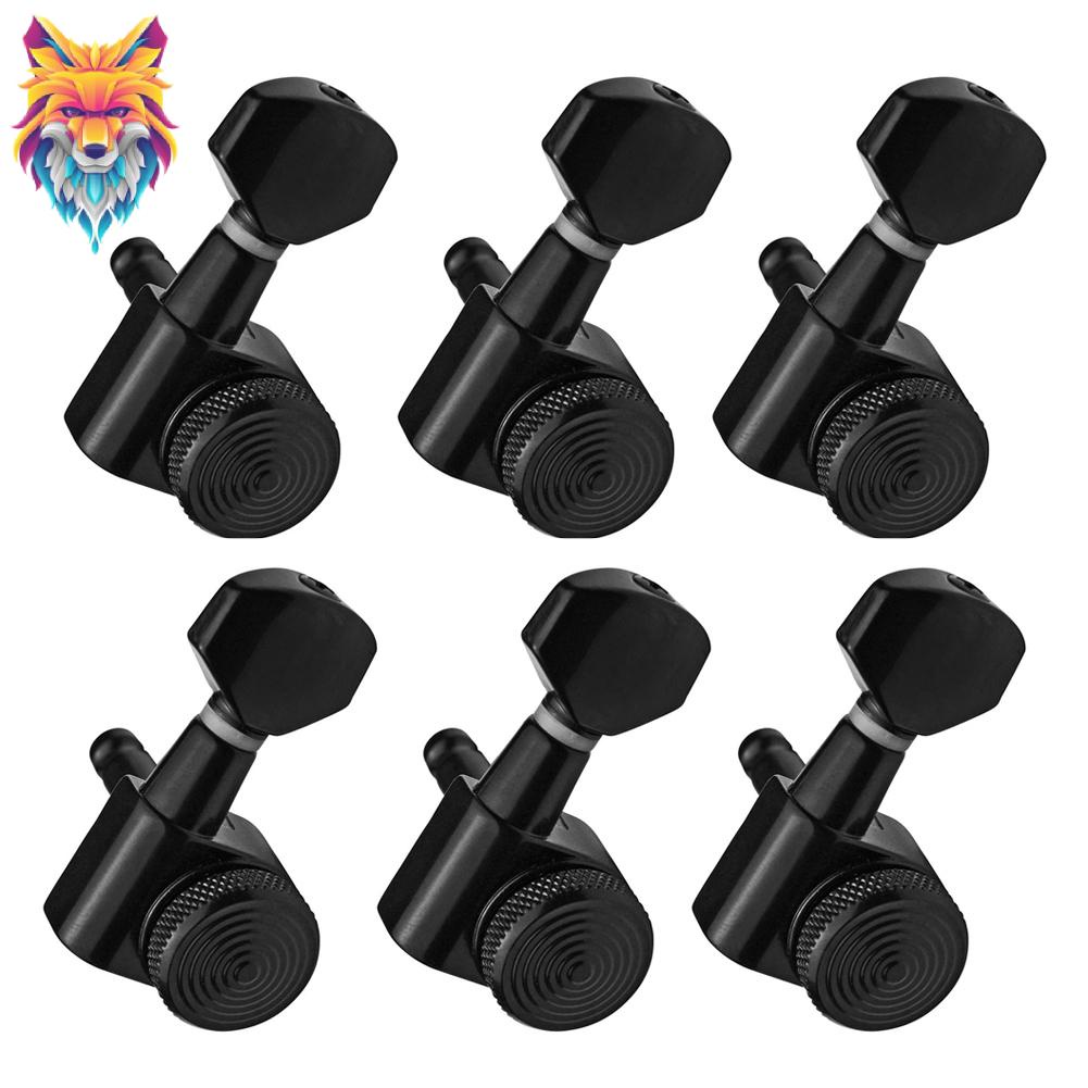 Guitar String Peg Locking Tuners Tuning Pegs Machine Heads Black 6R ...