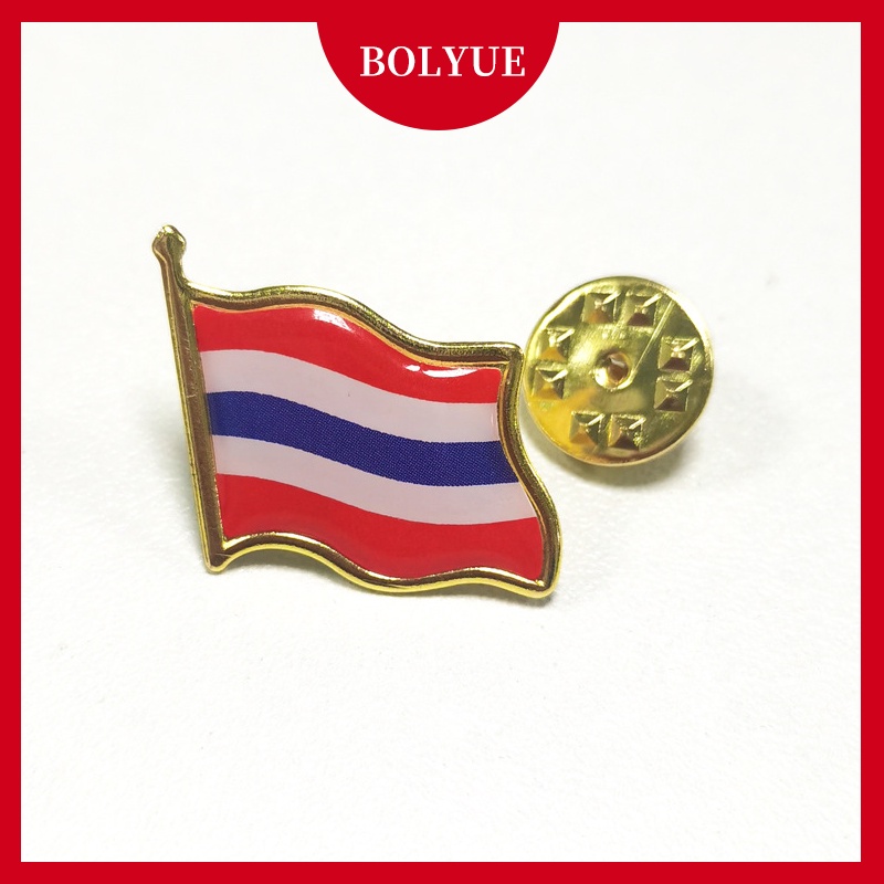 Thailand Flag Pin Brooch High Level Badge Butterfly Buckle Alloy Thai ...