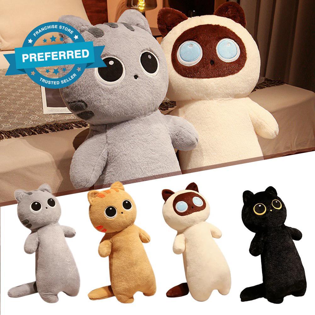 Cartoon Cat Doll Cute Plushie Plush Soft Cat Animal Black Stuffed ...