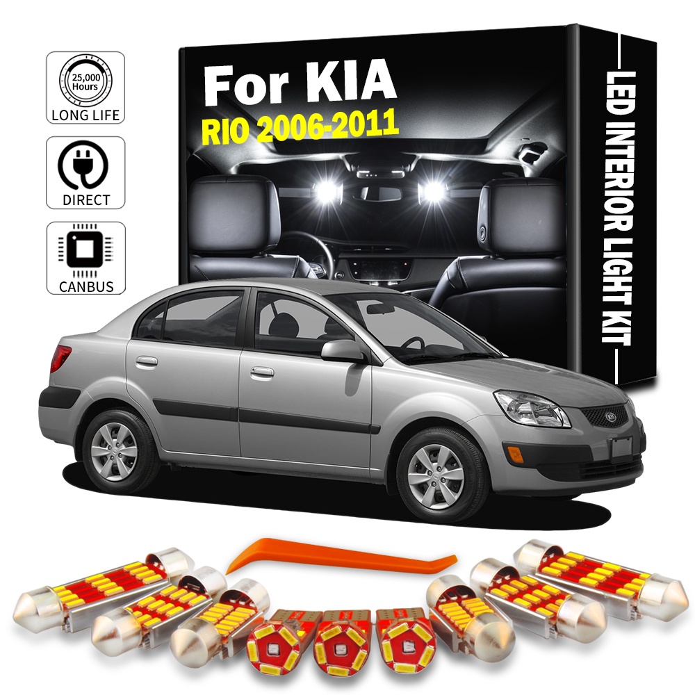 8Pcs Interior LED For Kia Rio 2 MK2 JB 2006 2007 2008 2009 2010 2011 ...