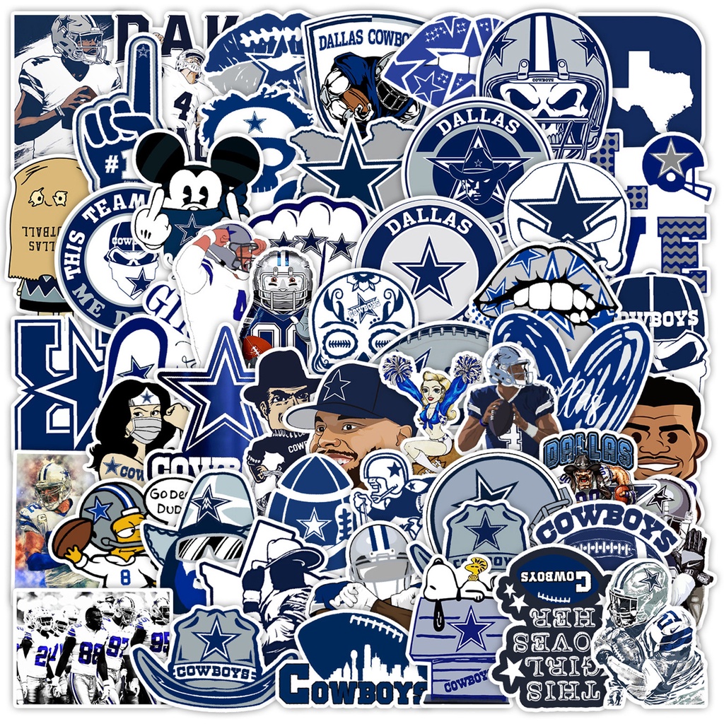 50 pcs NFL Team Dallas Cowboys Waterproof PVC Stickers | Shopee Philippines