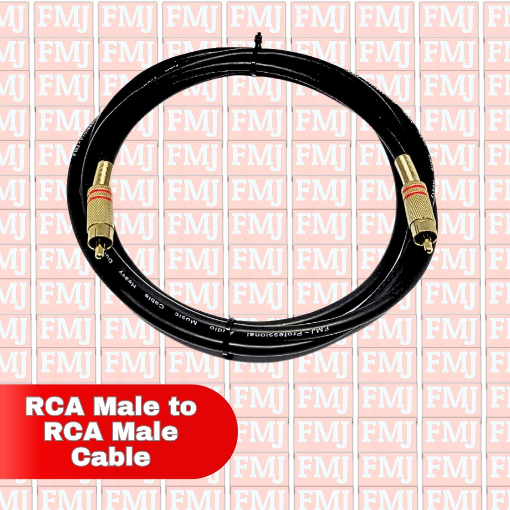 FMJ RCA Male to RCA Male Cable Professional Audio Cord Jack Heavy Duty ...