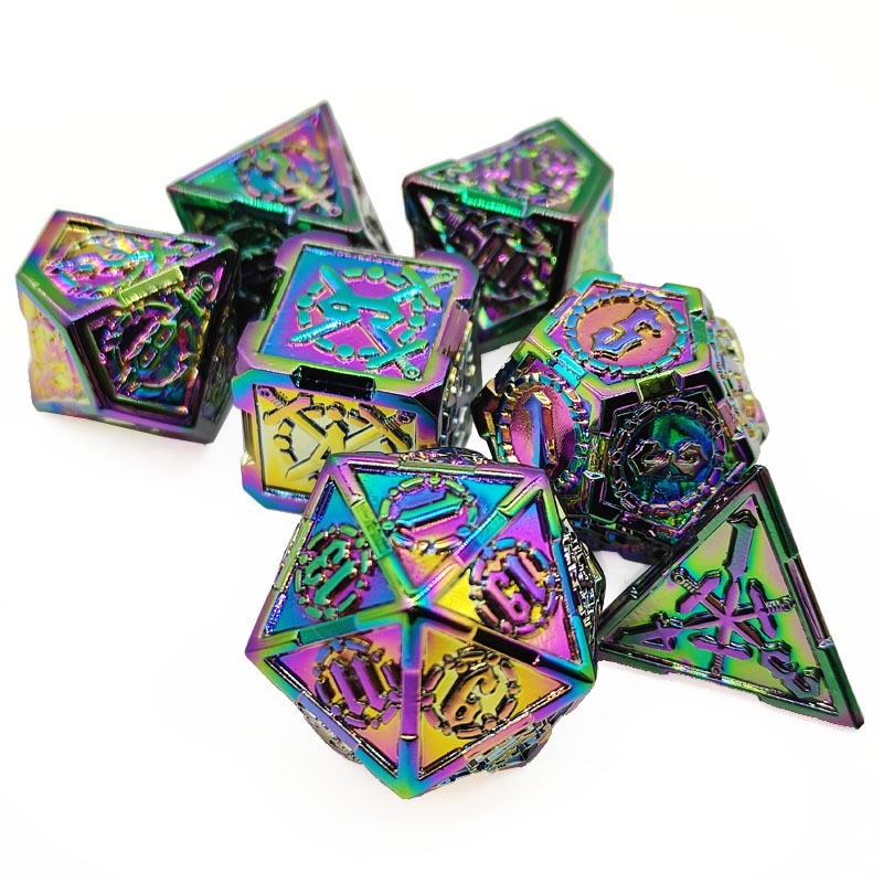 Metal Dice DND Skeleton Dice Set TRPG Polyhedral Dice Cthulhu Game Prop ...
