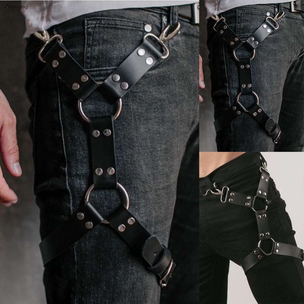 【stylef】sexy Women Men Pu Leather Garter Body Harness Belts Strap Leg