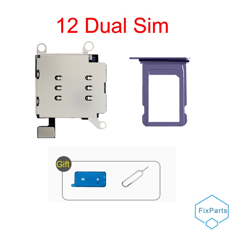 Dual Sim Card Tray Slot Holder For iPhone 12 12pro Sim Card with ...