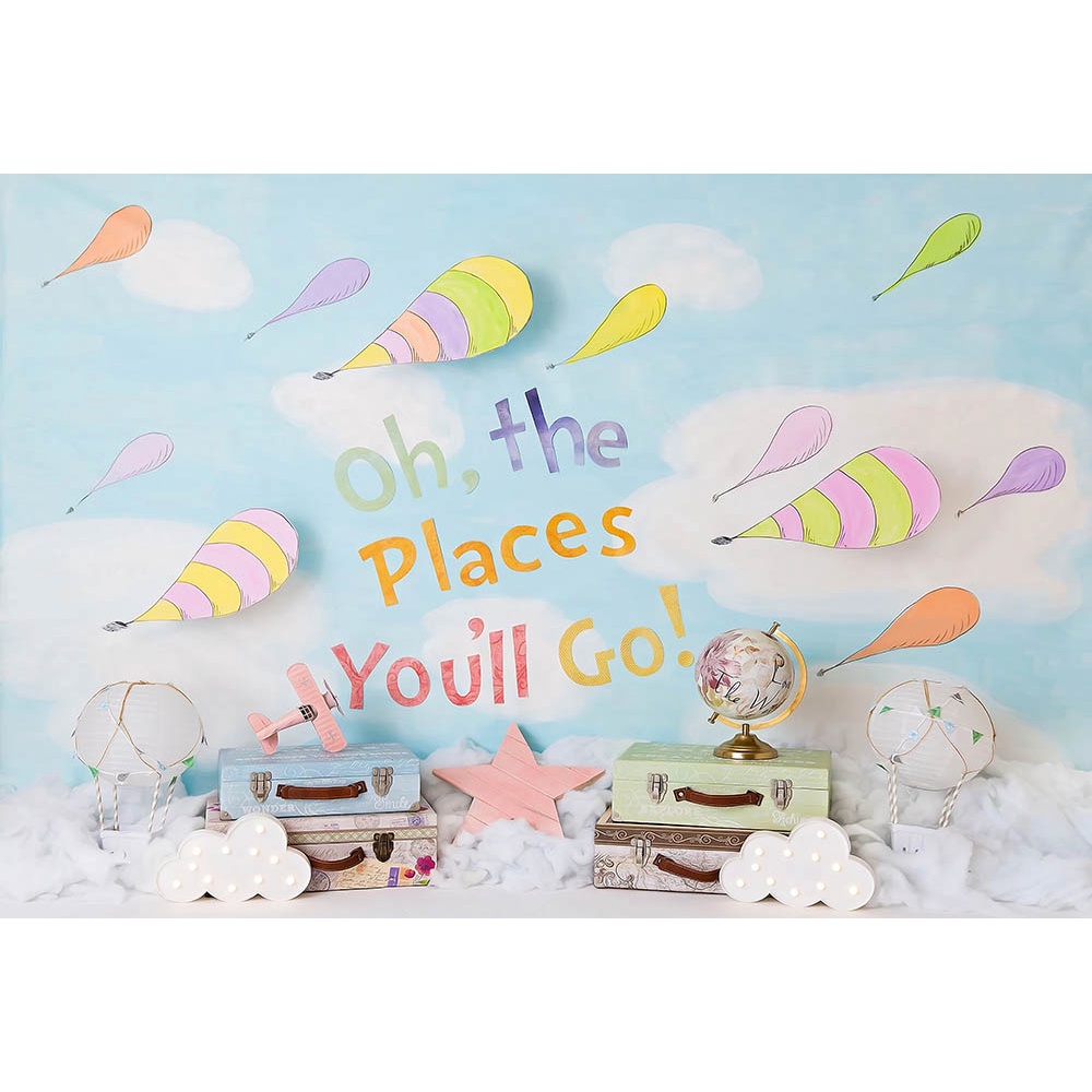 Airplane Backdrop Little Boy Pilot Baby Shower Decorations Background ...