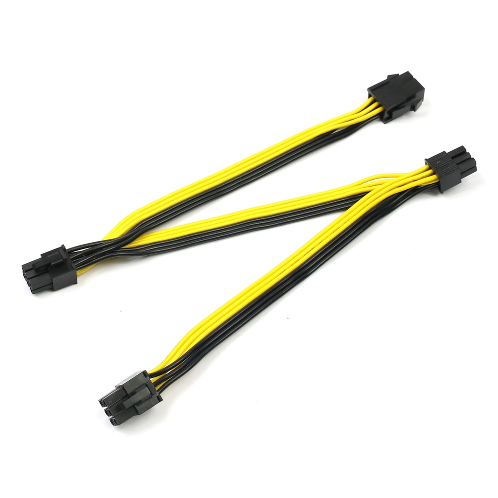 JMT 20cm PCI-E PCIe 8Pin Female to 3x8 (6+2) Pin PCI Express Extension ...