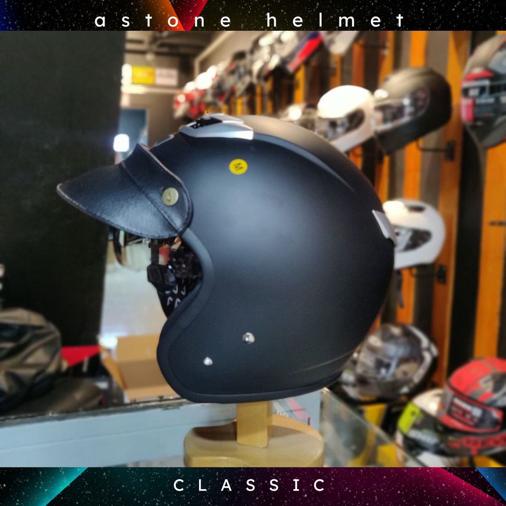 ASTONE CLASSIC HELMET sporster MATTE BLACK otoklasiko | Shopee Philippines