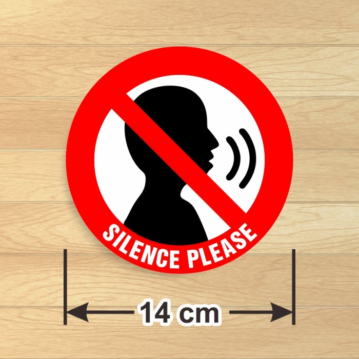 Silence Pleats Round Sign Sticker Waterproof Vinyl Label Sticker Please ...