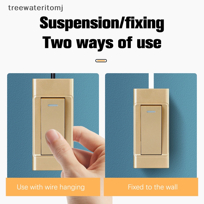 TJ 1 Gang 2 Way Surface Mount Switch Wire Hanging Installation Bedside ...