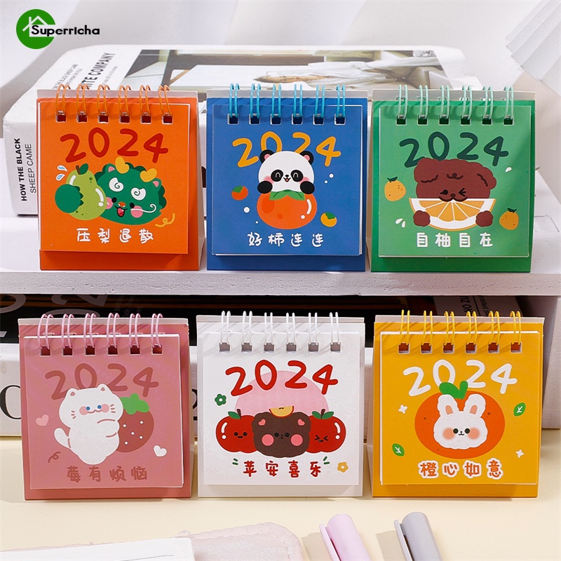 2024 Simple Cartoon Fruit Calendar/ Daily Schedule Yearly Notepad ...
