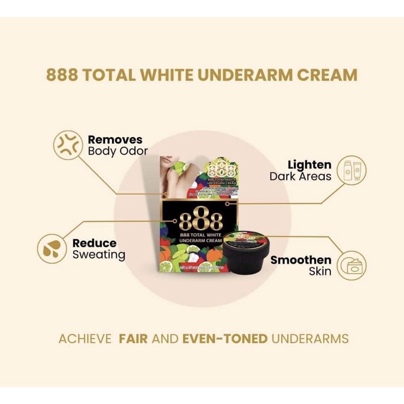888 Total White Underarm Cream Whitening And 888 Whitening Lotion 500ML ...