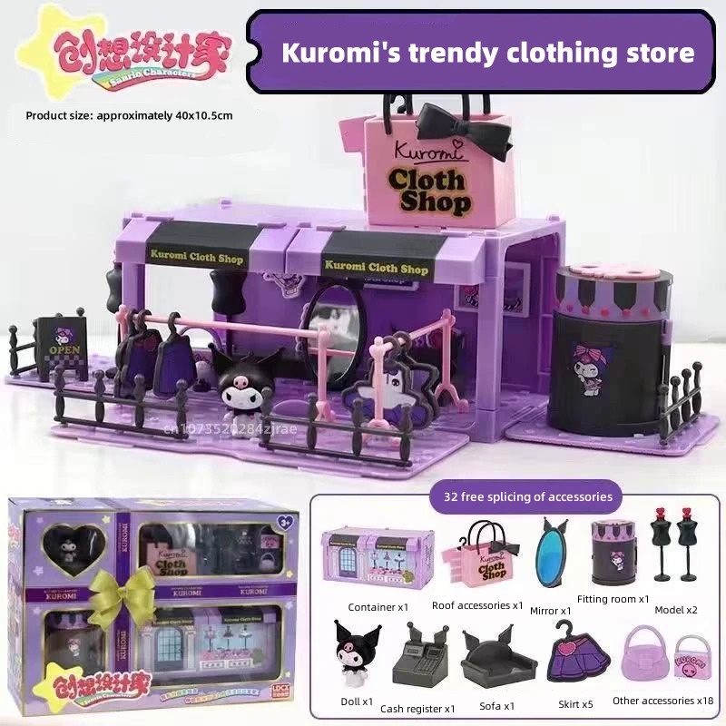 Sanrio Series Building Block Cute Cartoon Kuromi KT Little Twin Star ...