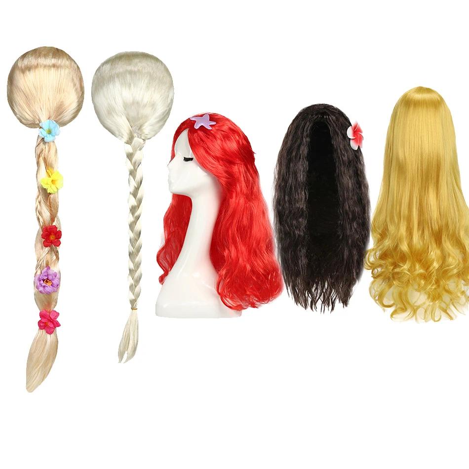 Children Princess Cosplay Wig Christmas Gift Elsa Anna Girls Snow White ...