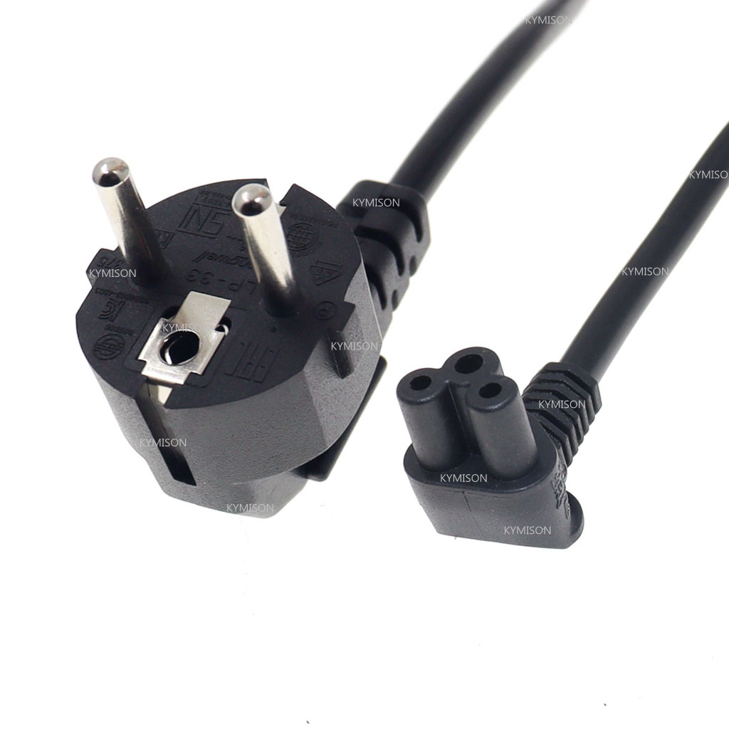 UP Angled IEC 60320 C5 to EU 2 Prong Plug Laptop Power Lead Cable PC Monitor Germany Adapter ...