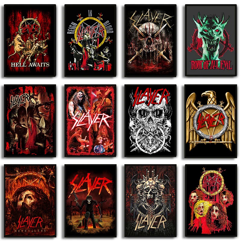Famous Heavy Metal Rock Band S-Slayer Album Poster Print Canvas ...
