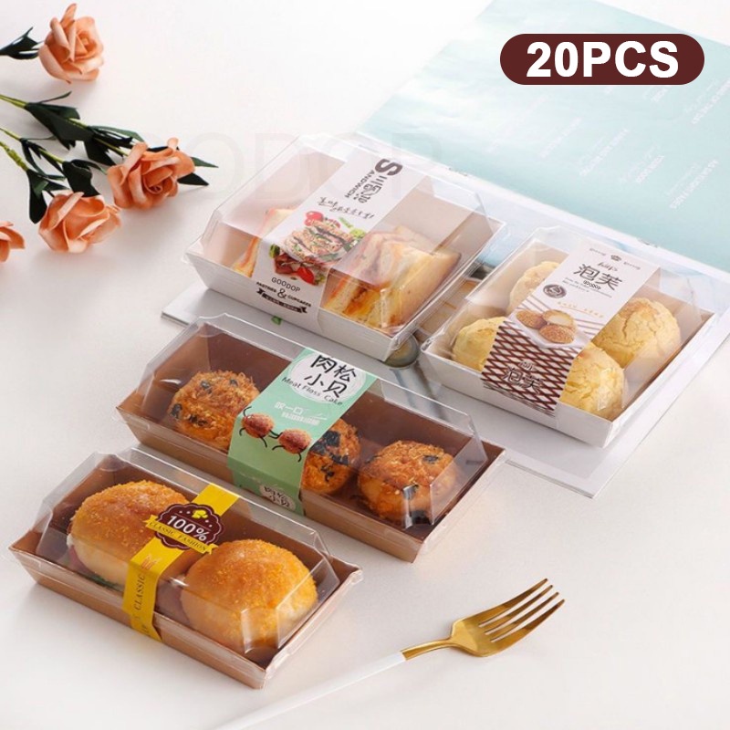 20PCS Sandwich Gift Box Sandwich box Square Cake Box Kraft Box ...