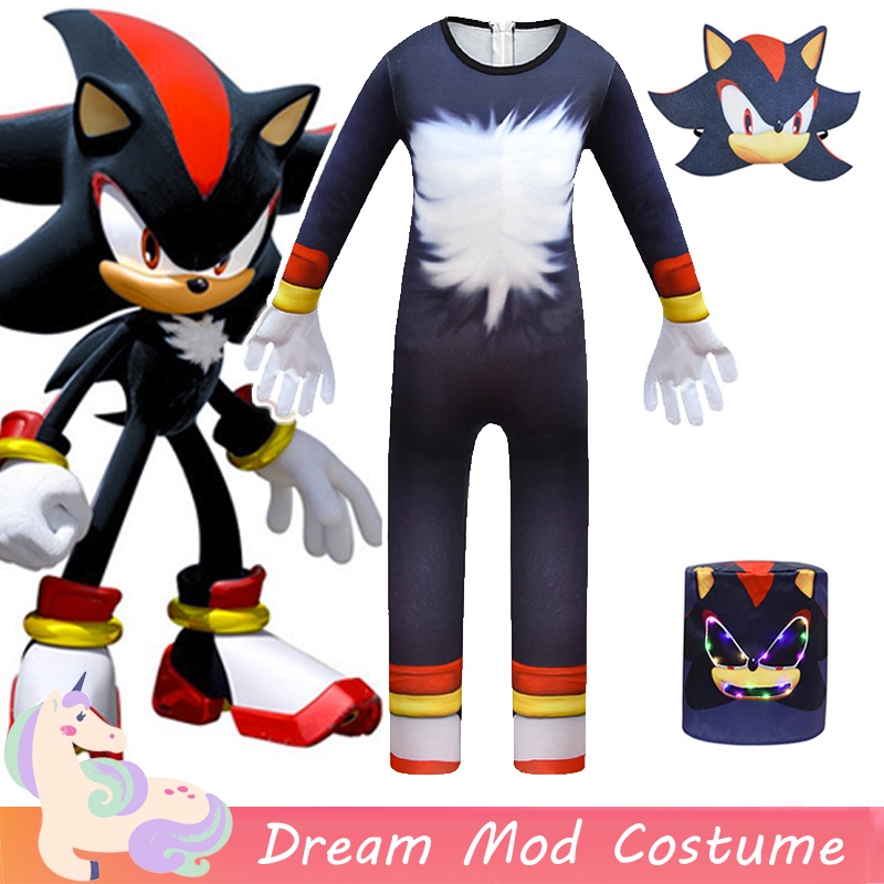 Sonic The Hedgehog Cosplay Costume For Kids Boy Long Sleeve Jumpsuit ...