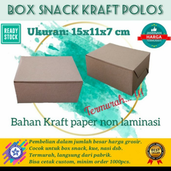 Snack Box/ Cake Box/ Plain Rice Box - Chocolate-Kraft Simple pack ...