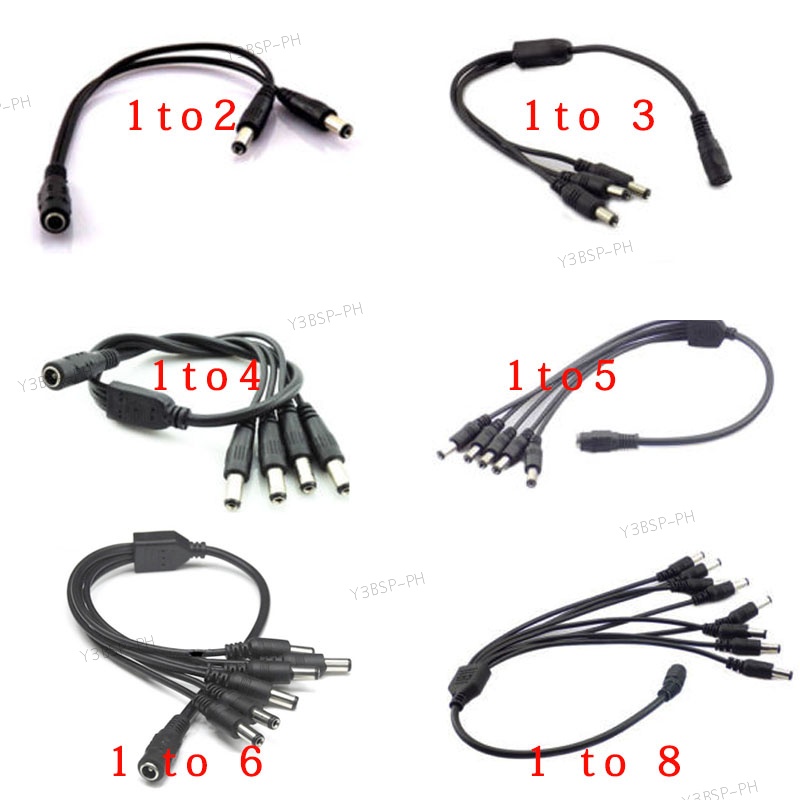 1 to 2/3/4/5/6/8 Way DC Power Splitter Cable for CCTV Camera Adapter ...