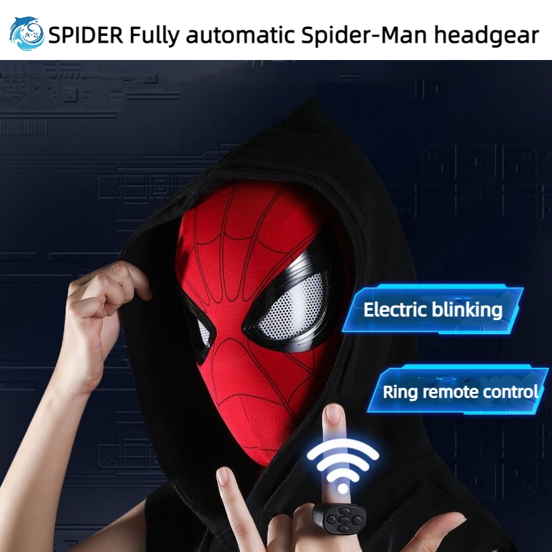 Spider Fully Automatic Spiderman Headgear Eye Movable Adult Remote ...