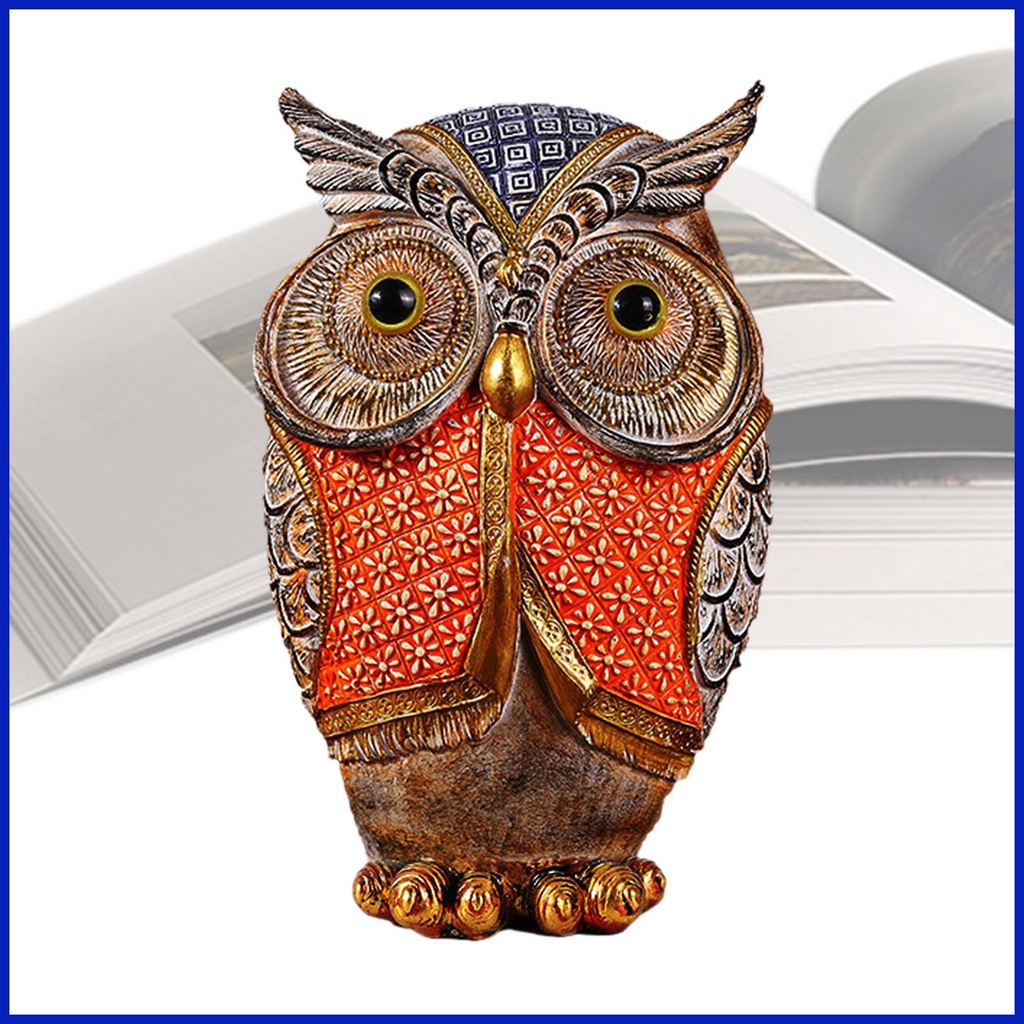 Resin Owl Statue Resin Modern Shelf Decor Cute Sturdy Beautifully ...