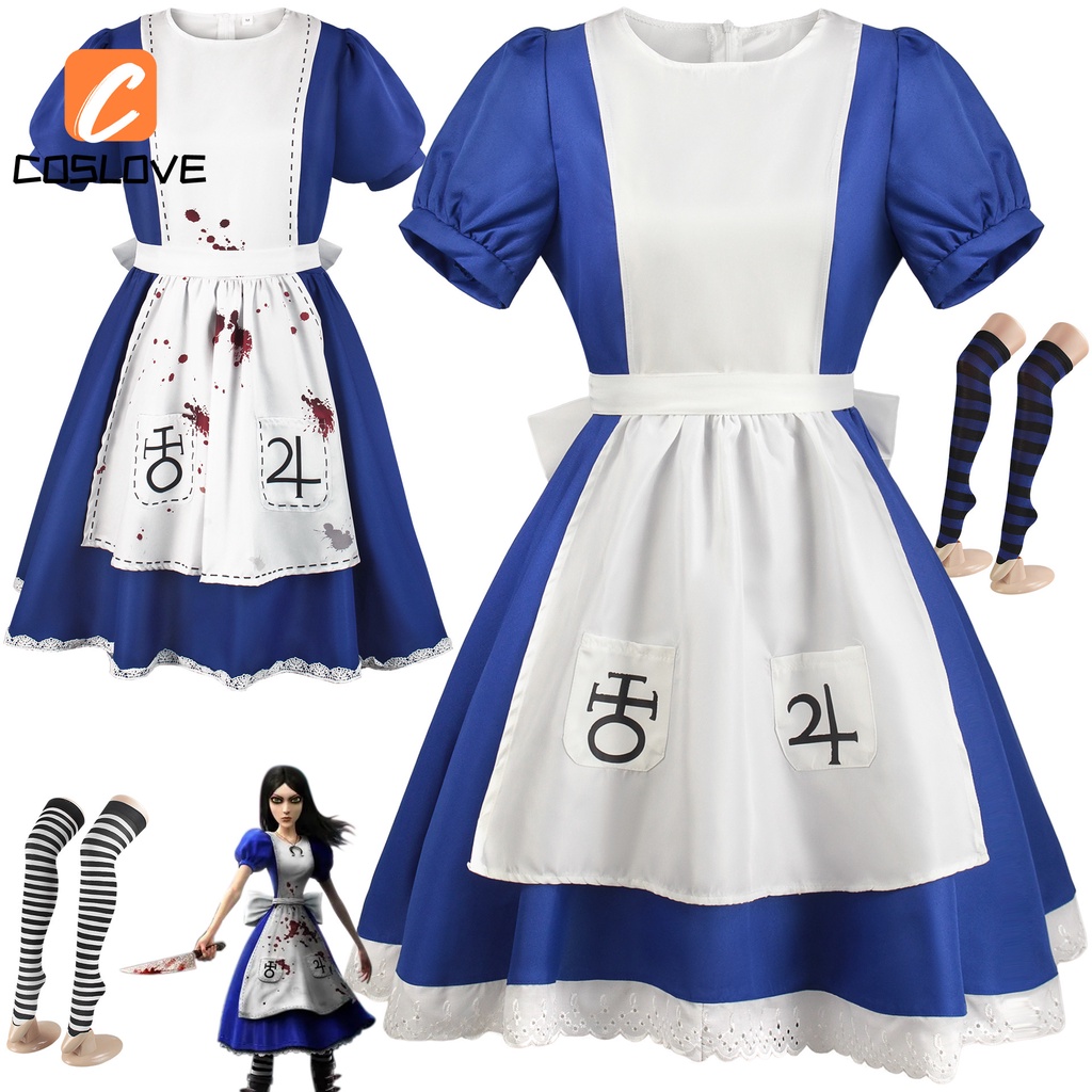 Anime Game Alice Madness Returns Alice Cosplay Full Set Costume Suit ...