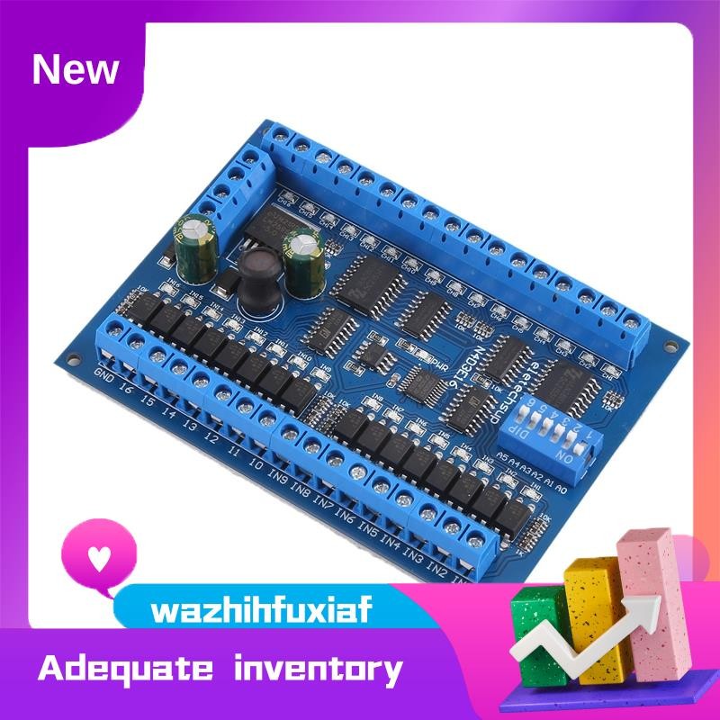wazhihfuxiaf DC 12V 24V 16 Input 16 Output RS485 Remote Control Switch PLC IO Expansion Board ...