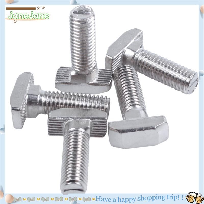 【janejane】M8 Thread T-Slot Drop-In Stud Sliding Screw Bolt Silver Tone ...