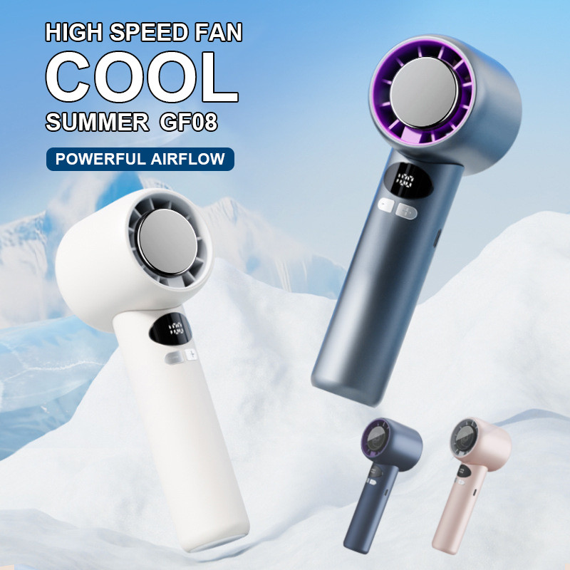 GF08 Turbo Fan Rechargeable Fan 1 - 100 Speed Gears High Speed Handheld ...