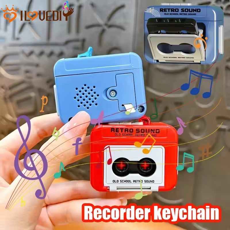 Retro Tape Recorder Keychain - Mini Player Commemorate Keyring ...