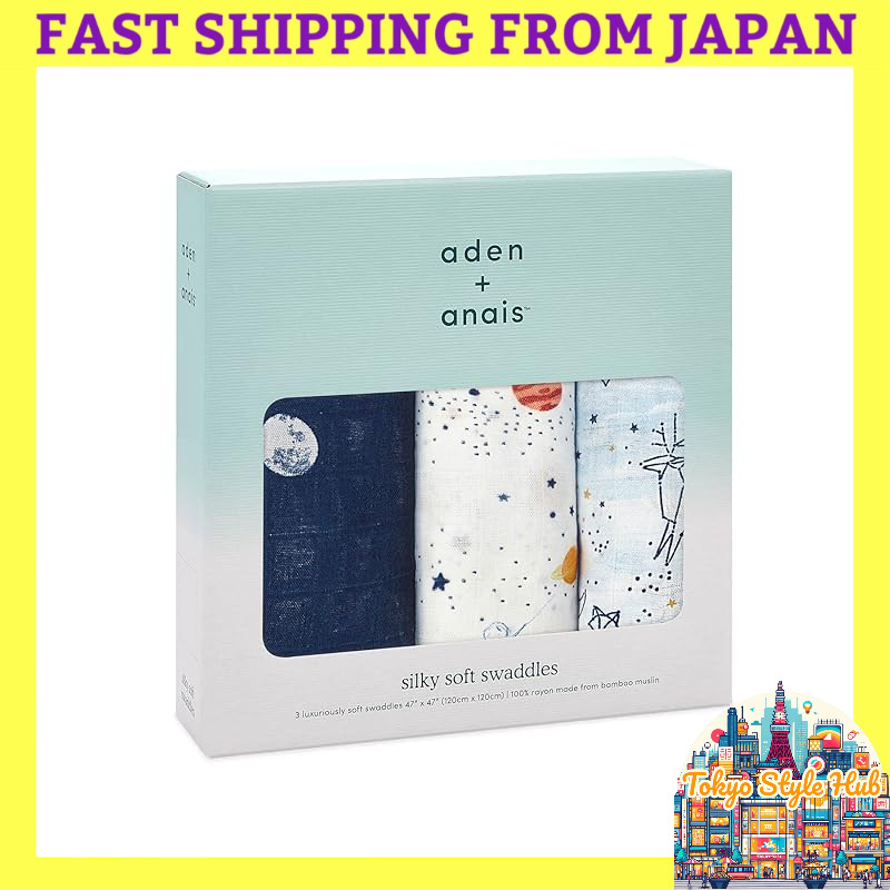 aden + anais Swaddle Set for Newborns, 3-Pack, 100% Rayon, 120x120cm ...