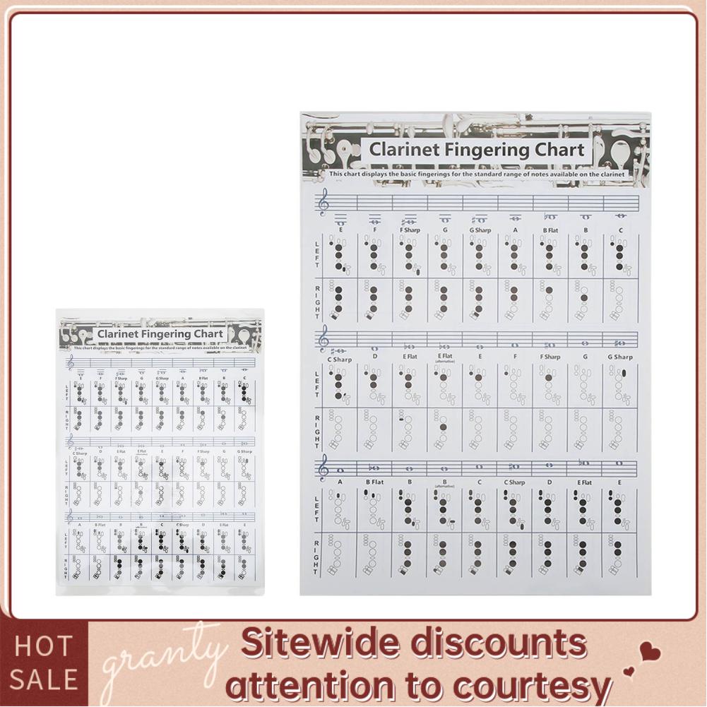 Granty Clarinet Fingering Chart Clarionet Chords Poster Training ...