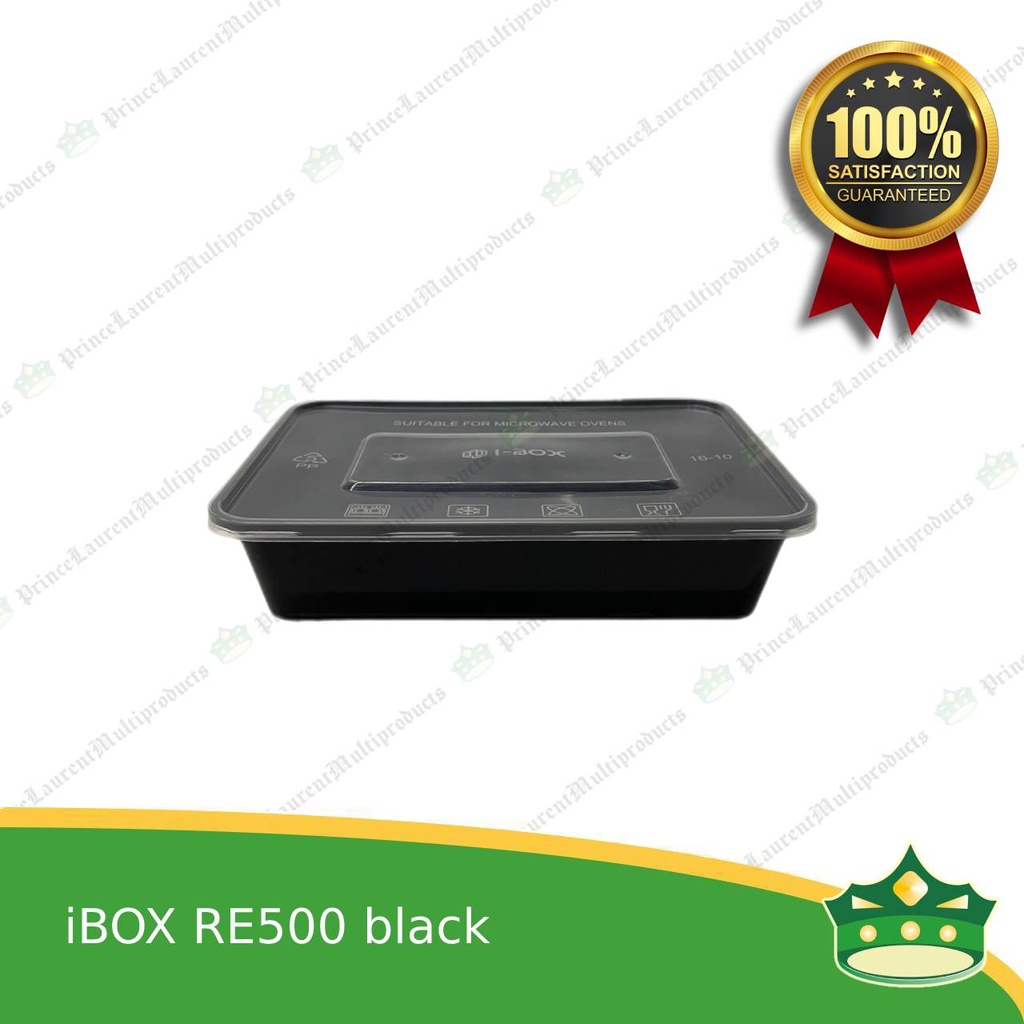 IBOX brand BLACK microwavable plastic rectangular containers take out for meals & other food ...